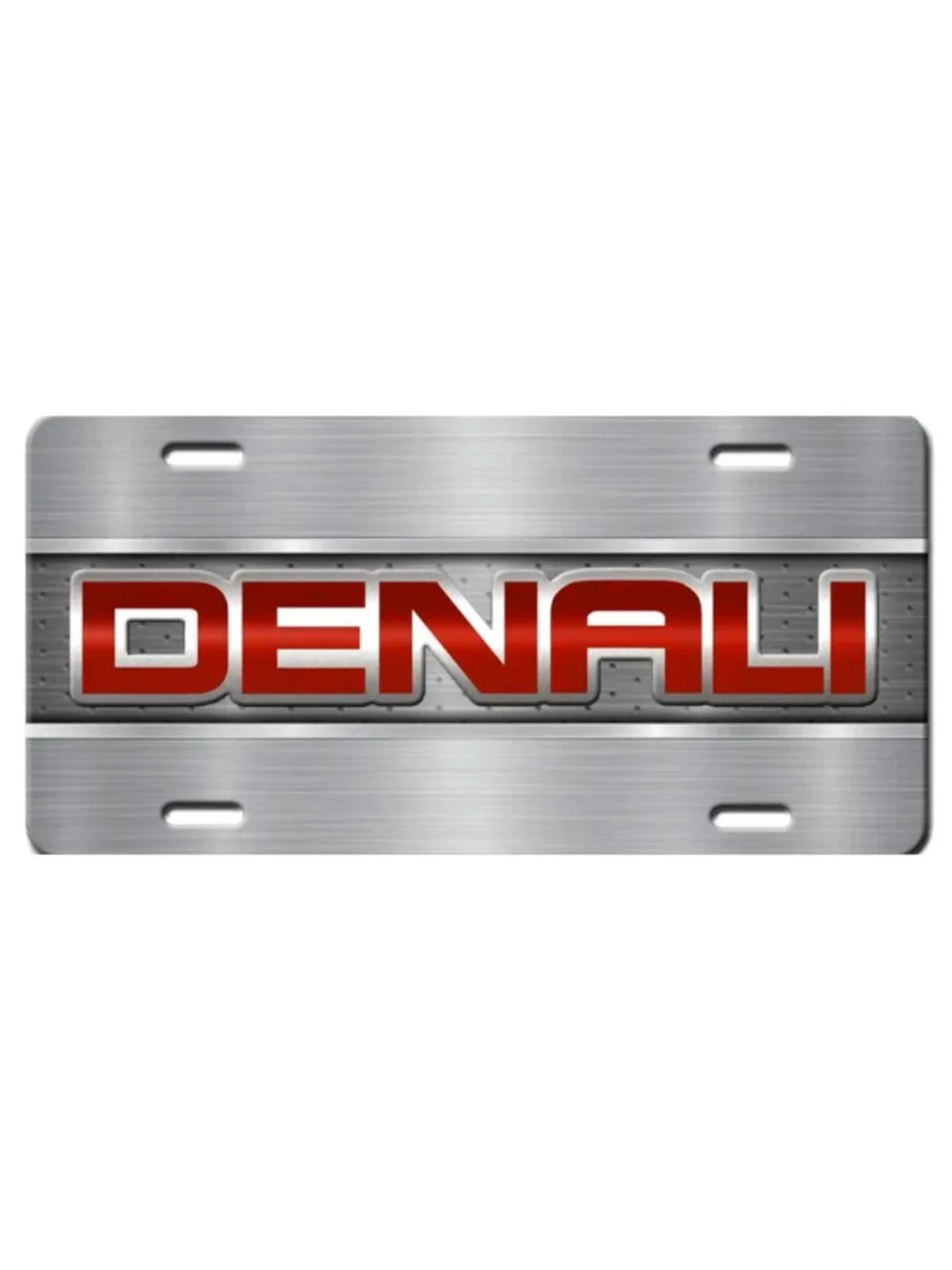 Accents | Denali Inspired Art Aluminum Steel Look Silver Red Car Vanity ...